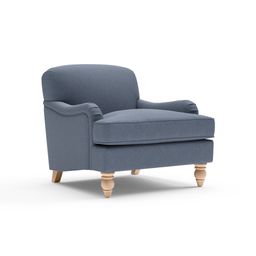 Ashbee Armchair - Indigo - House Linen Mix - The Cotswold Company