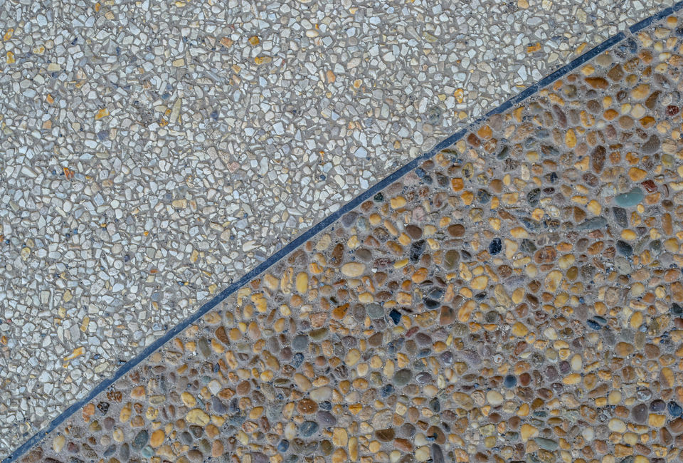 Exposed Aggregate Concrete Around Pool - White | Modern