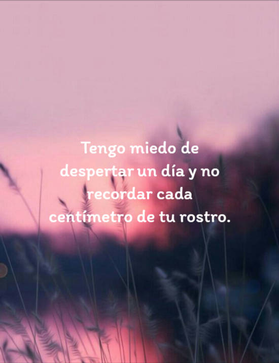 Frase #411126: Tengo miedo de despertar un día y no recordar cada ...
