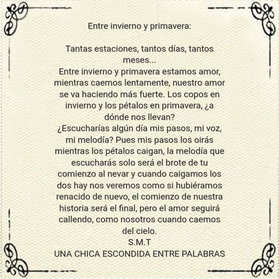 Frase #454823: Entre invierno y primavera: Tantas estaciones, tantos ...