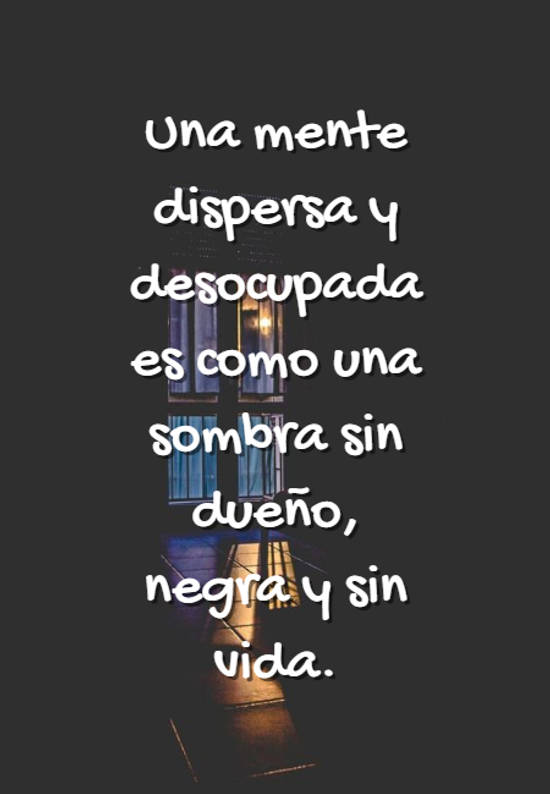 Frase #560024: Una mente dispersa y desocupada es como una sombra sin ...