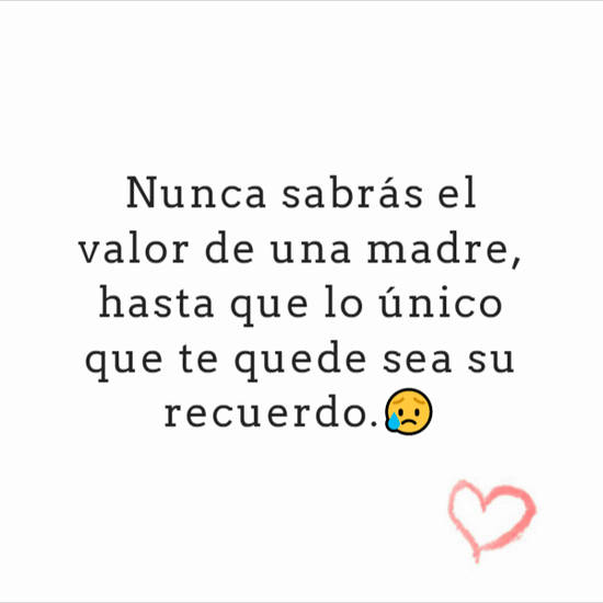 Frase #599872: Nunca sabrás el valor de una madre, hasta que lo único ...