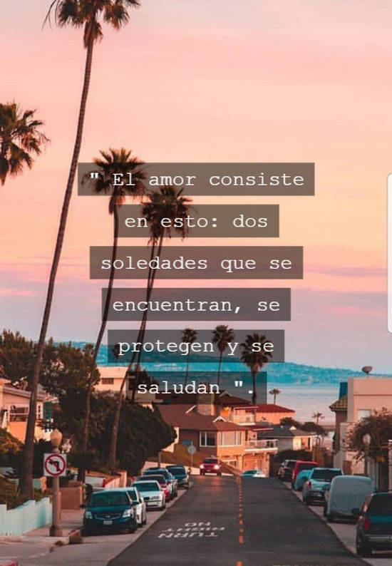 Frase #792945: " El amor consiste en esto: dos soledades que se ...