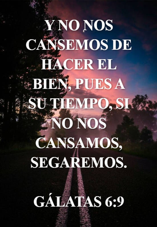 Frase #880662: Y no nos cansemos de hacer el bien, pues a su tiempo, si ...
