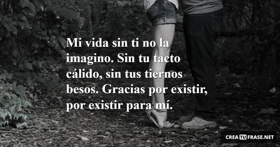 Frase #923172: Mi vida sin ti no la imagino. Sin tu tacto cálido, sin ...