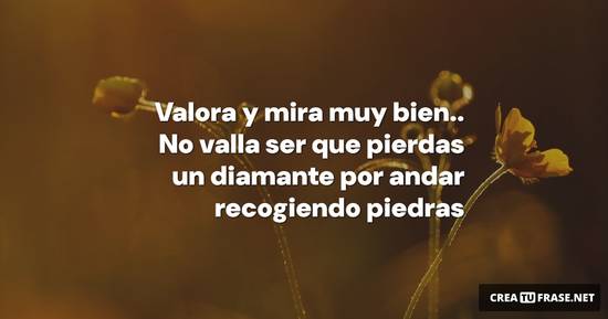 Frase #935484: Valora y mira muy bien.. No valla ser que pierdas un ...