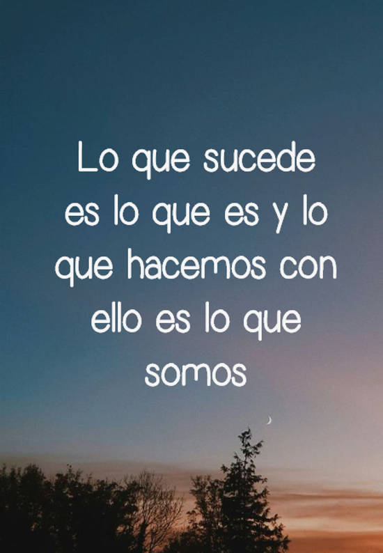 Frase #239354: Lo que sucede es lo que es y lo que hacemos con ello es ...