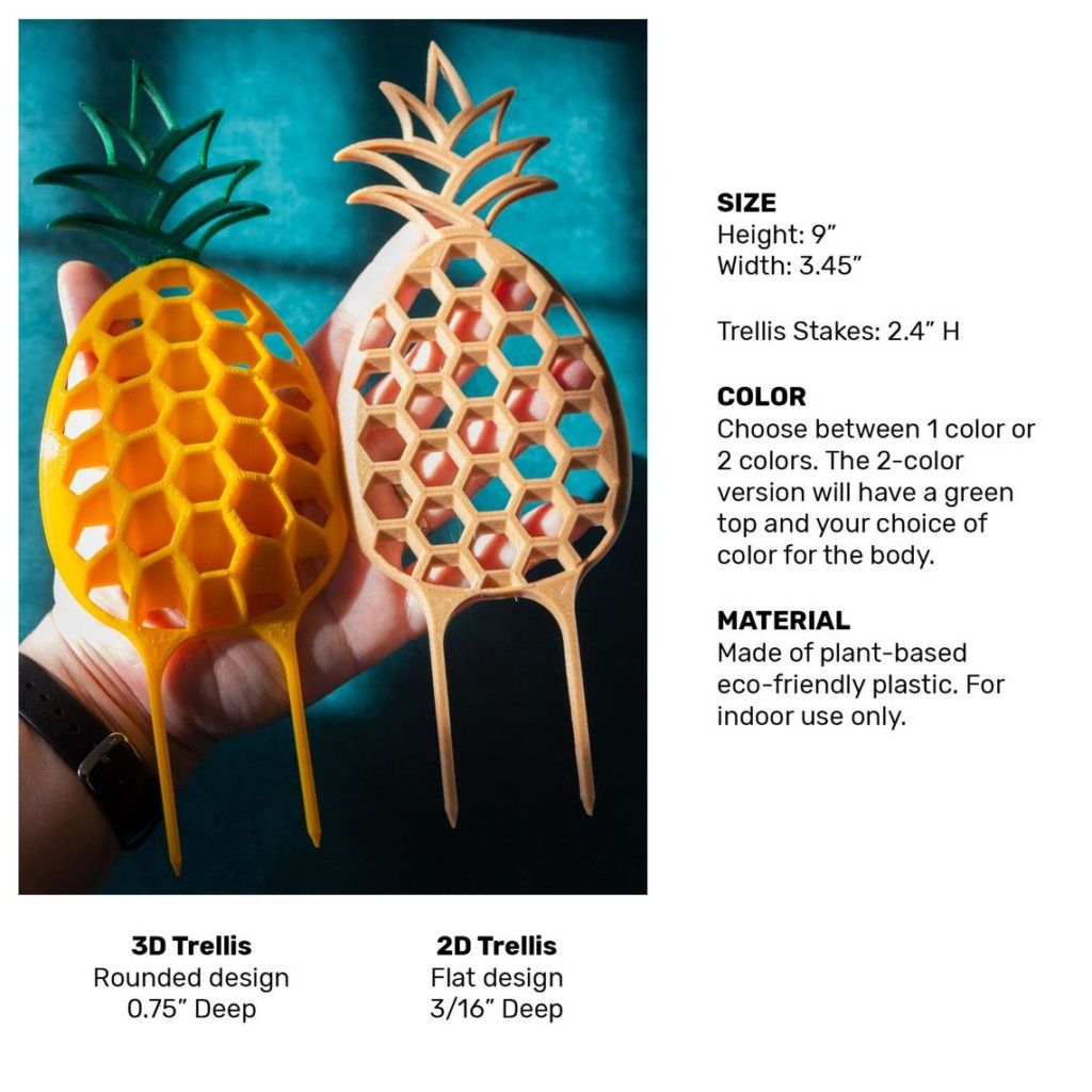 3D Printed Pineapple Trellis | Print A Pot