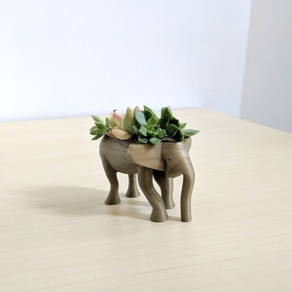 Small Elephant Planter for Succulents | Print A Pot