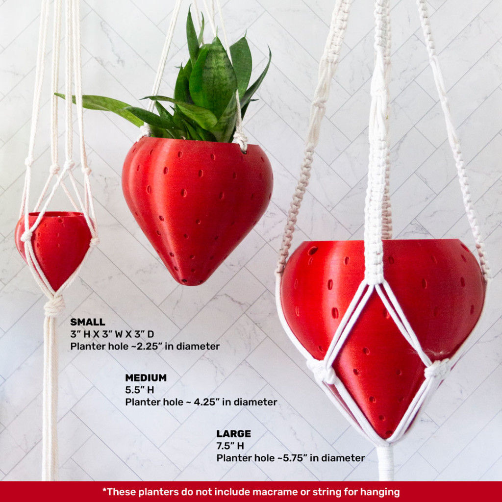 Strawberry Decor | Hanging Strawberry Planter - Printapot