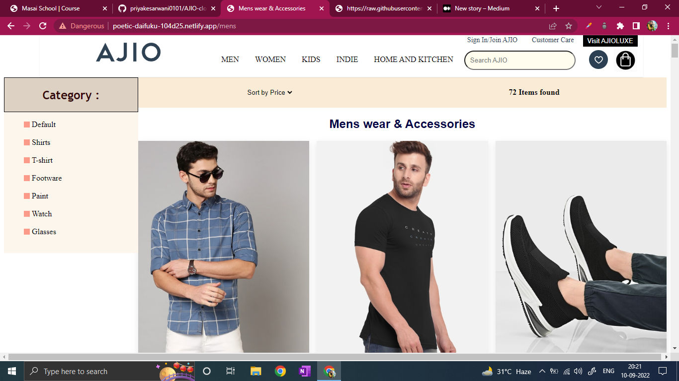 GitHub - priyakesarwani0101/AJIO-clone-: AJIO is an e-commerce website ...