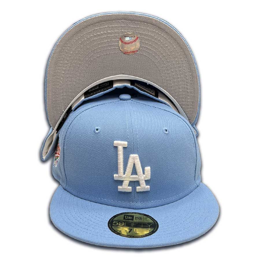 Los Angeles Dodgers Sky Blue 1988 WS Patch Grey UV 59FIFTY Fitted Hat