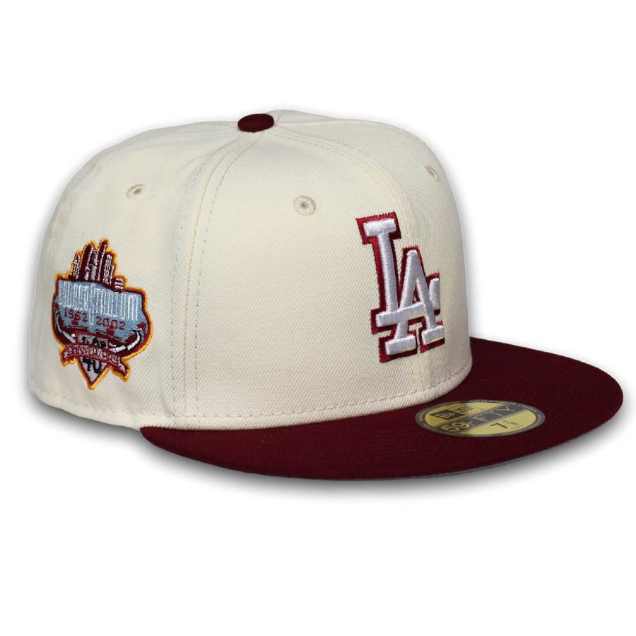 Los Angeles Dodgers Jackets Chrome Cardinal 40th Patch Gray UV 59FIFTY ...