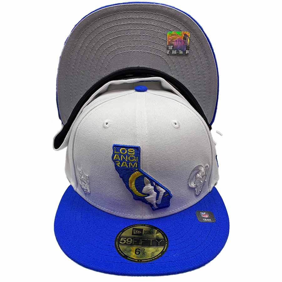 Los Angeles Rams White Blue Two Tone State Pride Crown Gray UV 59FIFTY ...