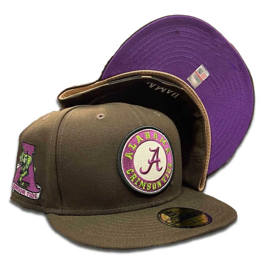 Alabama Crimson Tide Brown Team Logo Side Patch Tan Sweatband Purple UV ...
