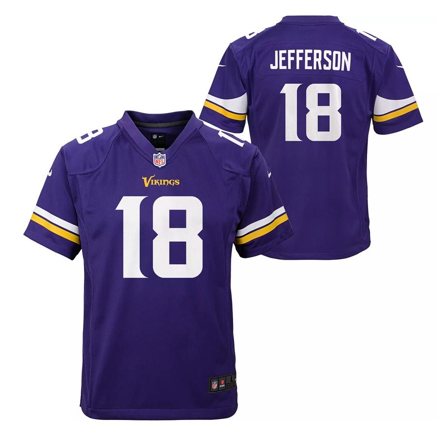 Youth Justin Jefferson Purple Nike Game Jersey