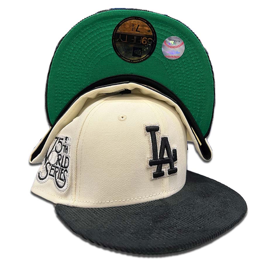 Los Angeles Dodgers Chrome Puck Pack Corduroy Bill 75th WS Patch Green ...