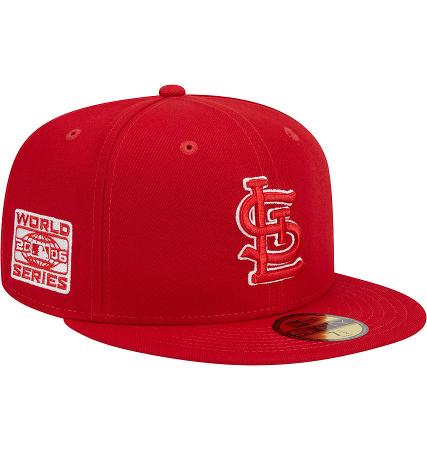 St. Louis Cardinals Red and White Basic STL 2006 World Series Patch Gray UV New Era 59FIFTY ...