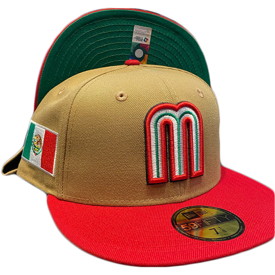 Mexico Camel Red Two Tone Flag Side Patch Green UV New Era 59FIFTY ...