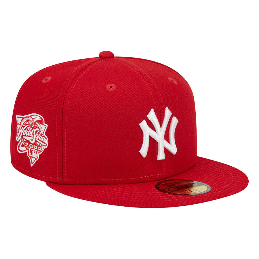 New York Yankees Red 2000 WS Patch Gray UV New Era 59FIFTY Fitted Hat