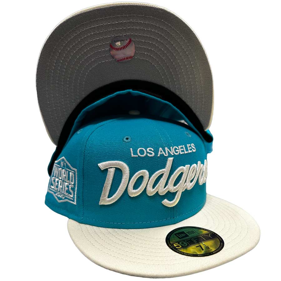 Los Angeles Dodgers Script Ocean Breeze 2020 WS Patch Gray UV 59FIFTY ...