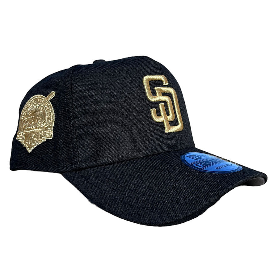 San Diego Padres Black Metallic Gold Logo & Patch A-Frame New Era ...