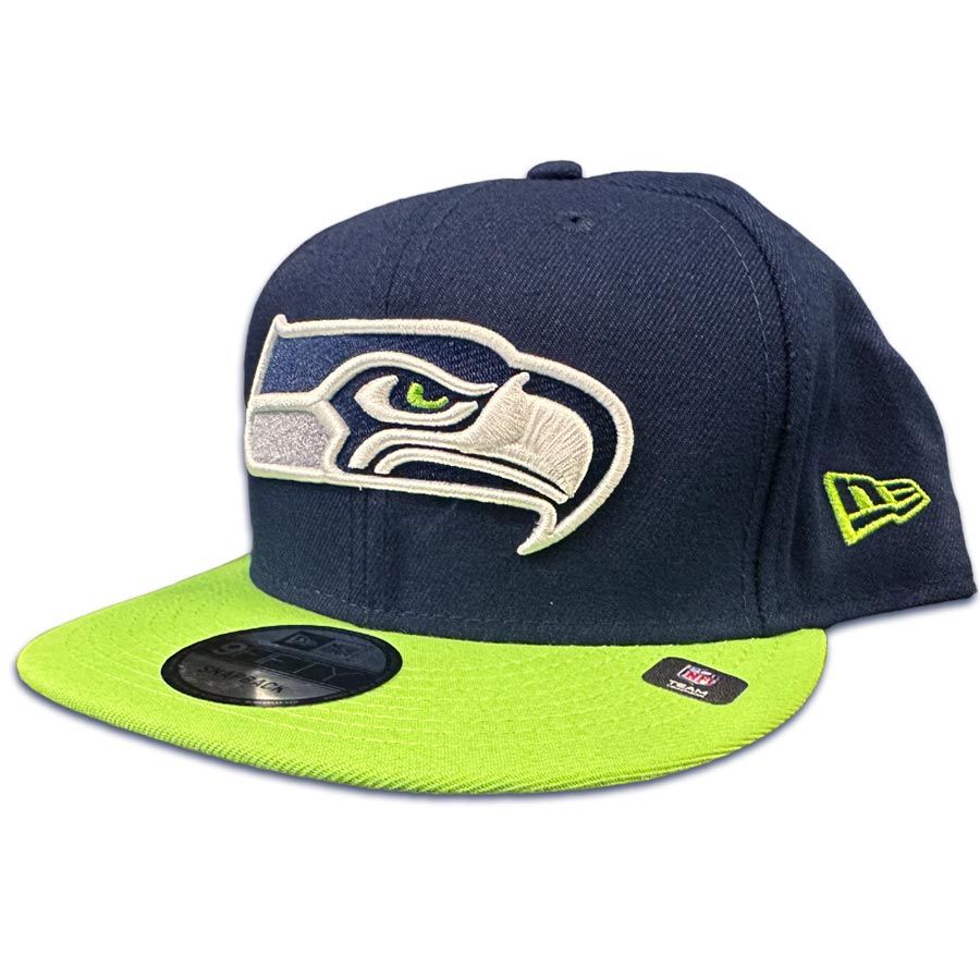 Seattle Seahawks Navy Neon Green Basic New Era 9FIFTY Snapback Hat