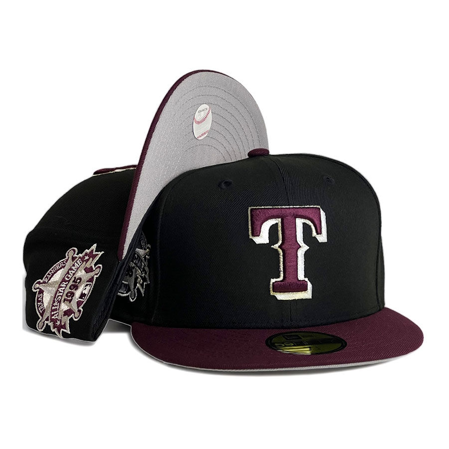 Texas Rangers Black Maroon Two Tone 1995 ASG Patch Gray UV New Era ...