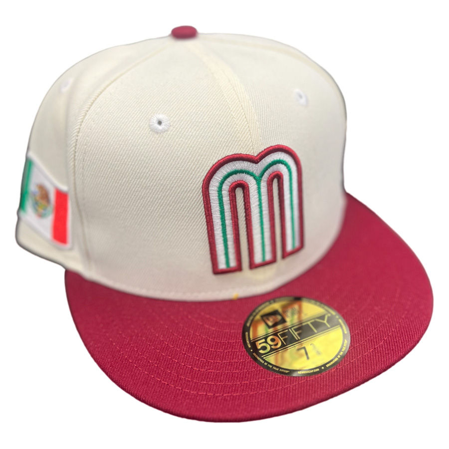 Mexico Chrome Cardinal Red Mexico Flag Patch Gray UV New Era 59FIFTY ...