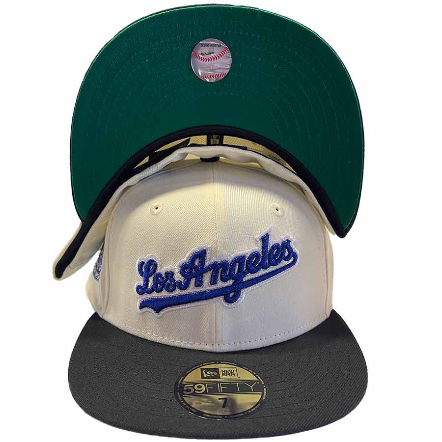Los Angeles Dodgers Chrome and Black Two Tone Cursive Logo 50th ...
