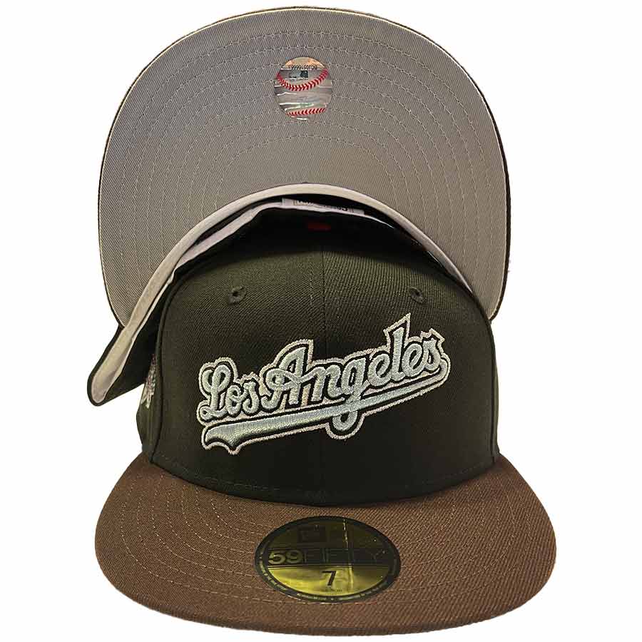 Los Angeles Dodgers Black Brown Two Tone Los Angeles Cursive Logo 40th ...