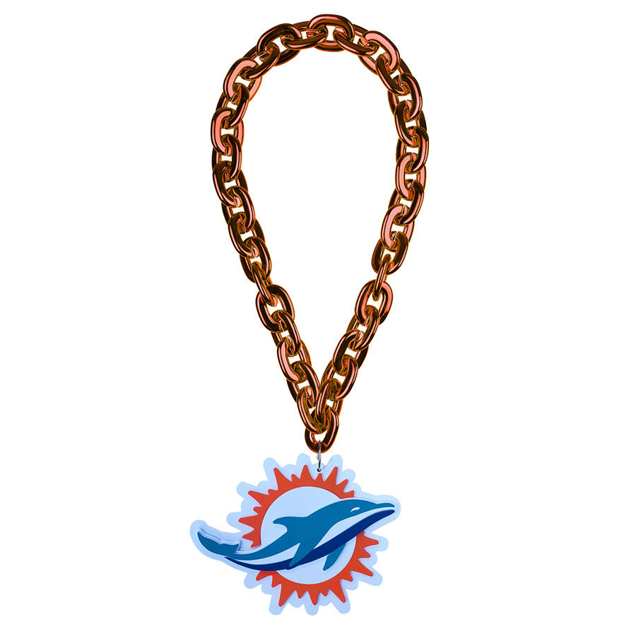 Miami Dolphins Fan Chain 3D Light Up Foam Necklace