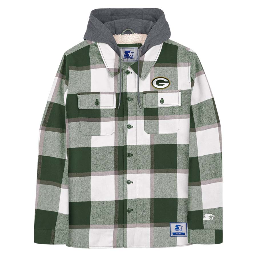 Green Bay Packers Starter Sherpa Lined Plaid Jacket