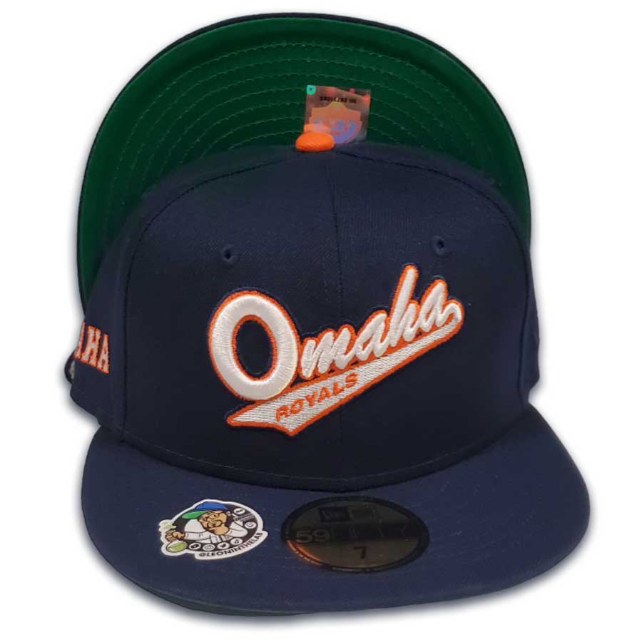 Omaha Royals Navy Leon in the Lab Green UV 59FIFTY Fitted Hat