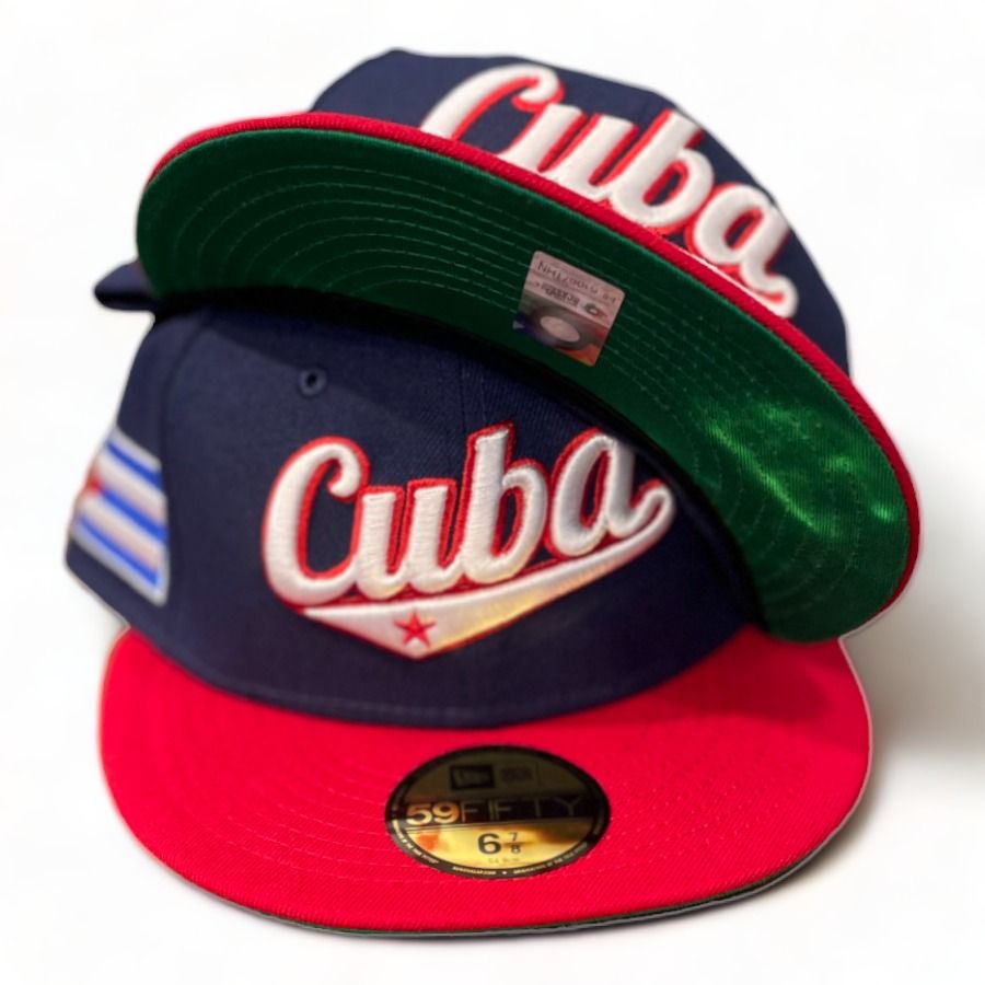 Cuba Navy Red Two Tone WBC Leon in the Lab Green UV 59FIFTY Fitted Hat