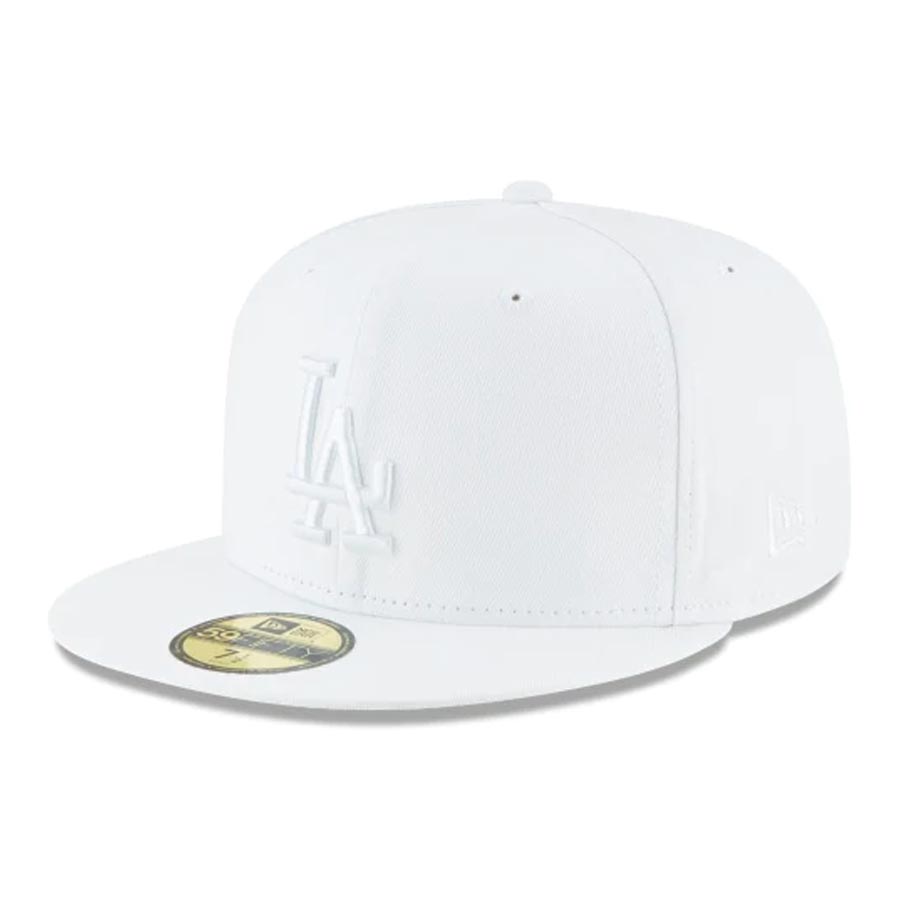 Los Angeles Dodgers All White Basic New Era 59FIFTY Fitted Hat