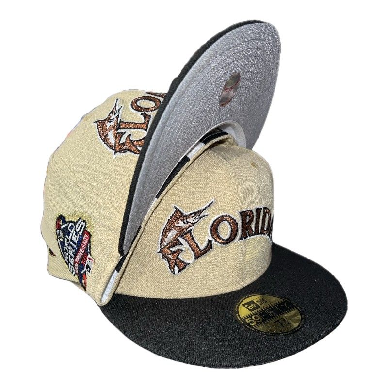 Florida Marlins Vegas Gold and Black 2003 WS Patch Gray UV 59FIFTY ...