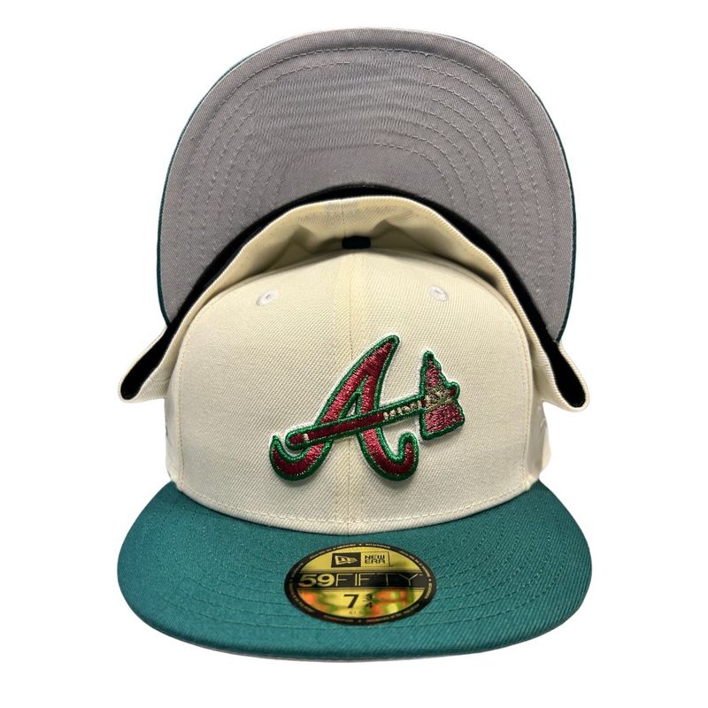 Atlanta Braves Chrome and Green Side Batty Gray UV New Era 59FIFTY ...