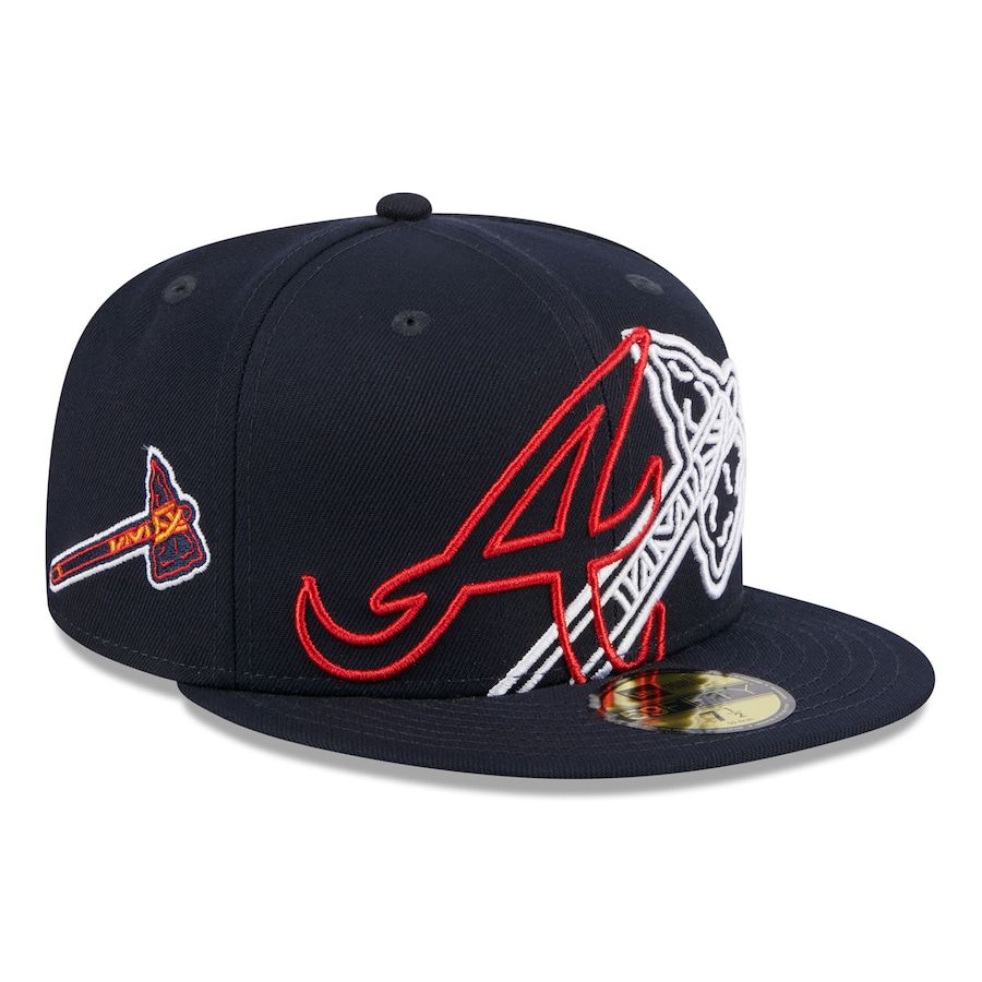 Atlanta Braves Navy Game Day Overlap Gray UV New Era 59Fifty Fitted Hat