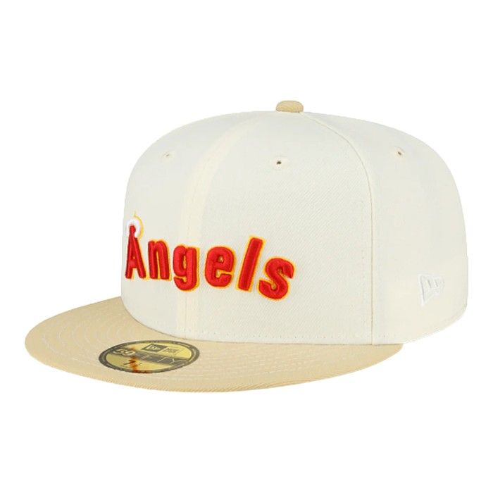 California Angels Chrome and Tan Script New Era 59FIFTY Fitted Hat