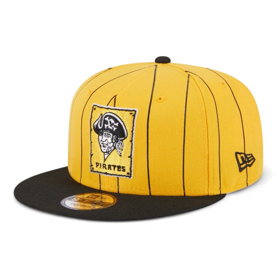 Pittsburgh Pirates Yellow and Black Pinstripe Gray UV New Era 9FIFTY ...
