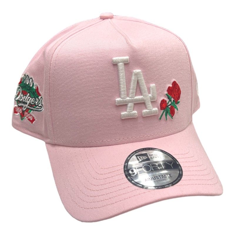 Los Angeles Dodgers Pink 100th Anniversary Patch New Era 9FORTY A-Frame ...