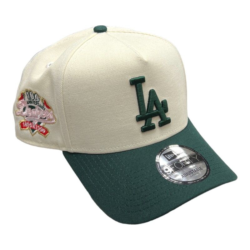 Los Angeles Dodgers Chrome and Green 100th Anniversary Patch New Era ...