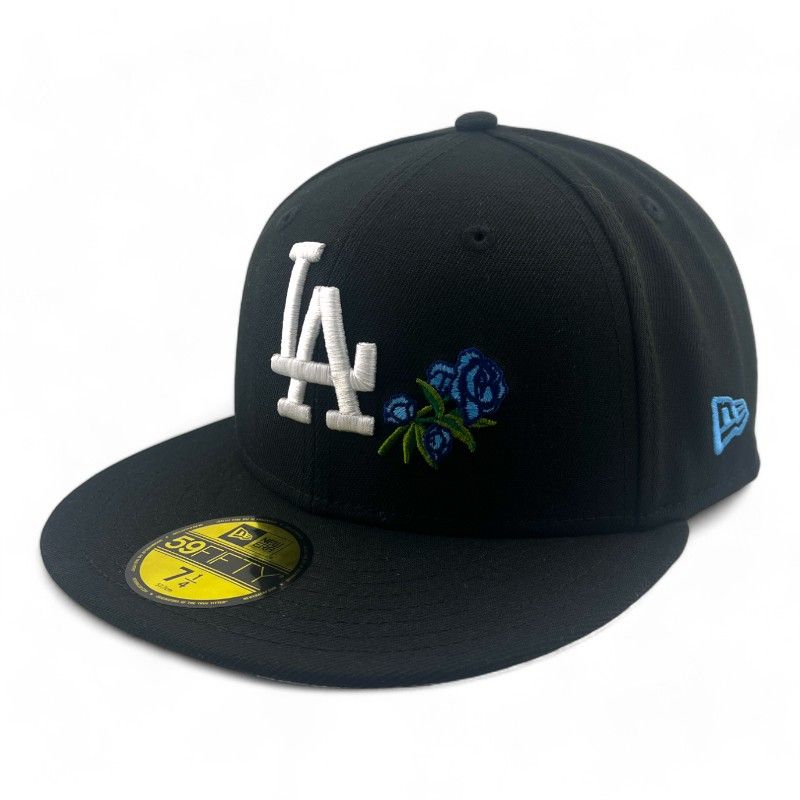 Los Angeles Dodgers Black with Blue Rose Gray UV New Era 59FIFTY Fitted Hat