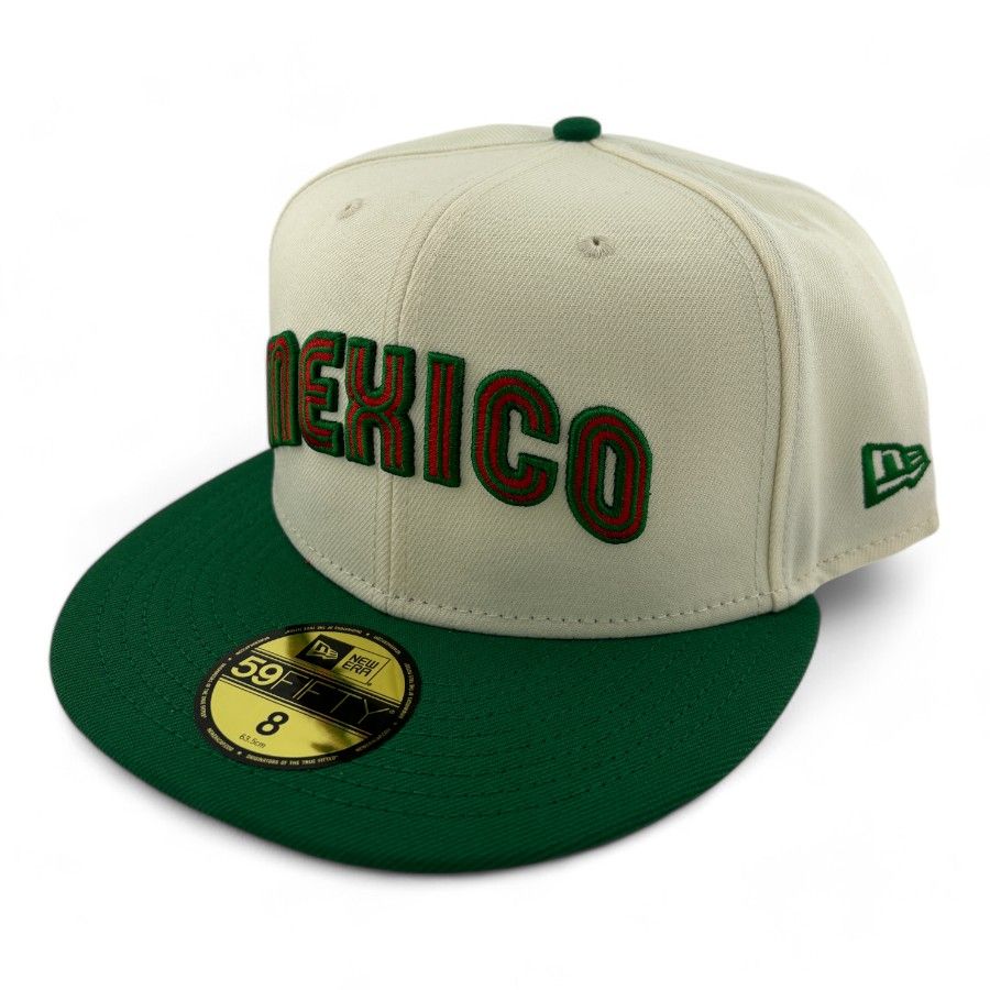 Mexico Chrome and Green Two Tone Flag Patch Red UV New Era 59FIFTY ...
