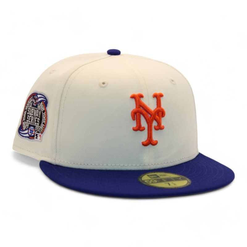 New York Mets Cream and Blue "DPM FittedHat Pack" Subway Series Patch Gray UV New Era 59Fifty ...