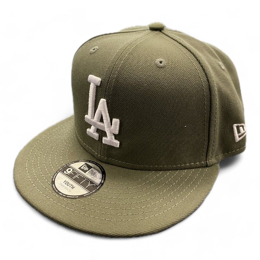 Youth Los Angeles Dodgers Olive Basic New Era 9FIFTY Snapback Hat