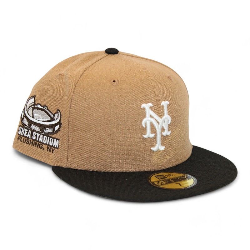 New York Mets Tan and Black "DPM FittedHat Pack" Shea Stadium Patch ...