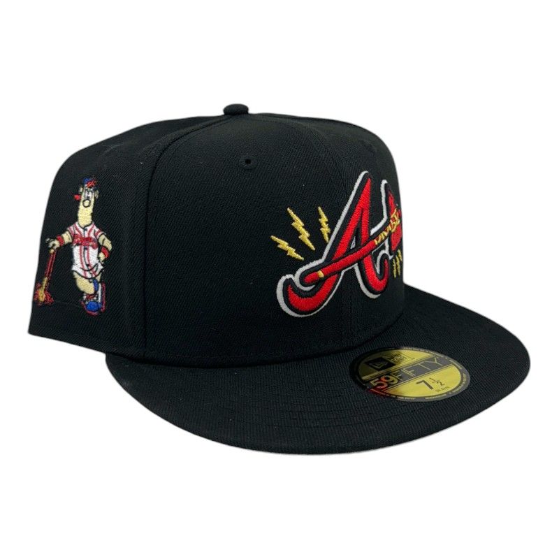 Atlanta Braves Black with Blooper Mascot Patch Grey UV New Era 59FIFTY ...