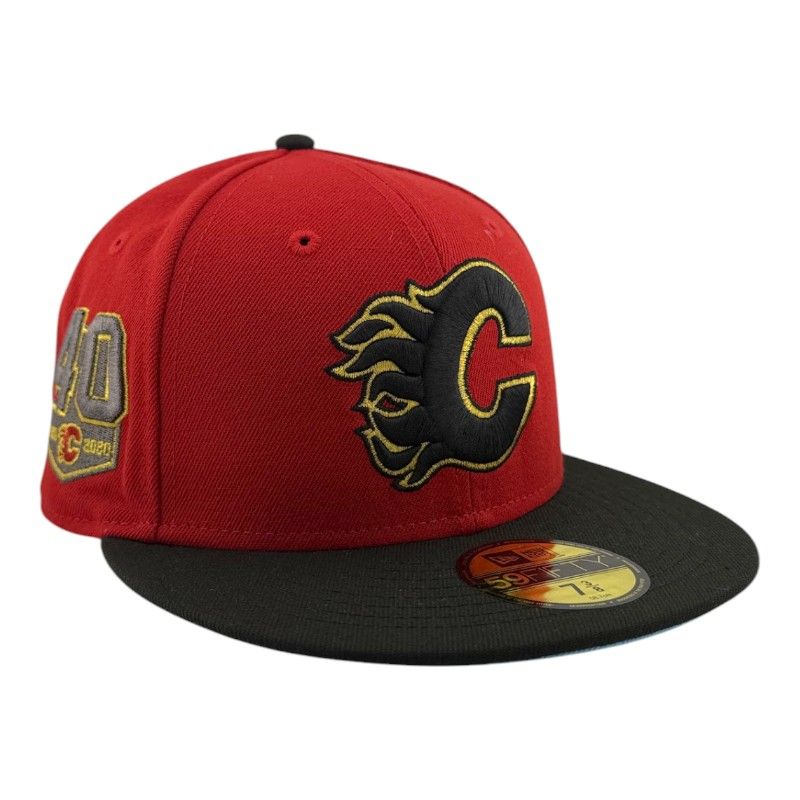 Calgary Flames Red and Black 40th Anni Patch Icy Blue UV NHL New Era ...